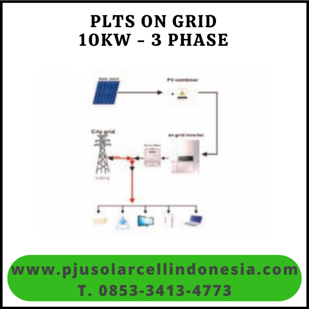 PLTS ON GRID 10KW - 3PHASE,HARGA ON GRID SYSTEM